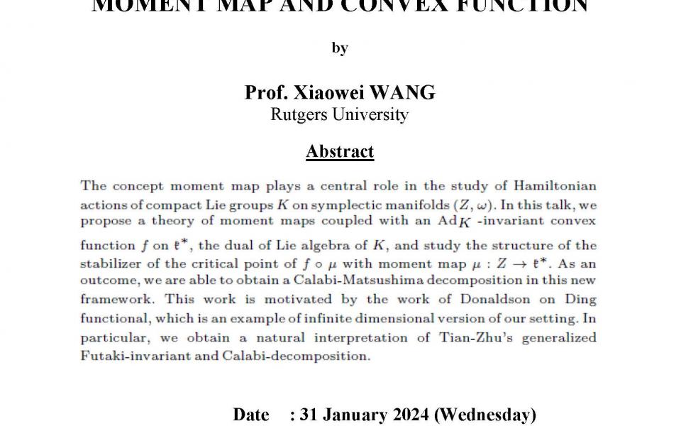 Department of Mathematics - Algebra and Geometry Seminar - MOMENT MAP AND CONVEX FUNCTION ...